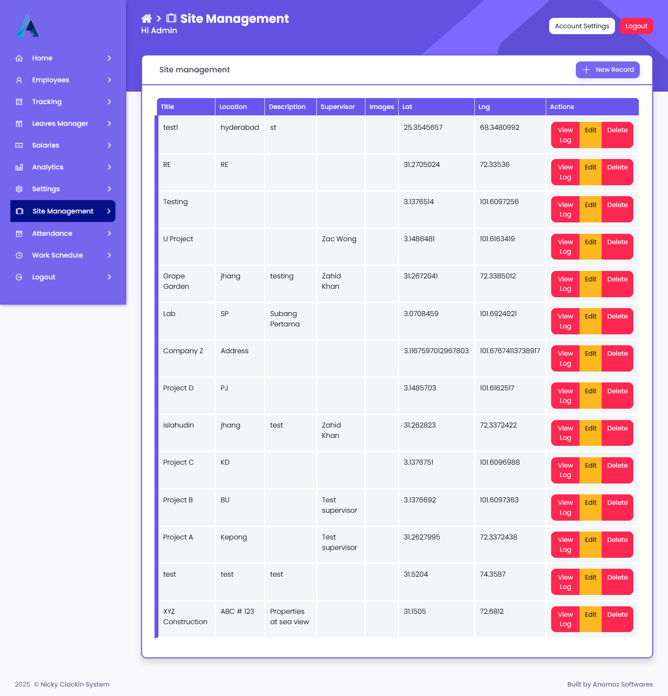 Nicky Clockin System - Project Details