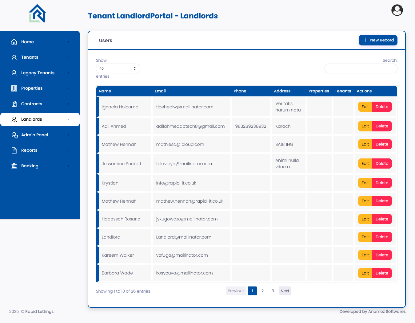 Rapid Lettings - Project Details